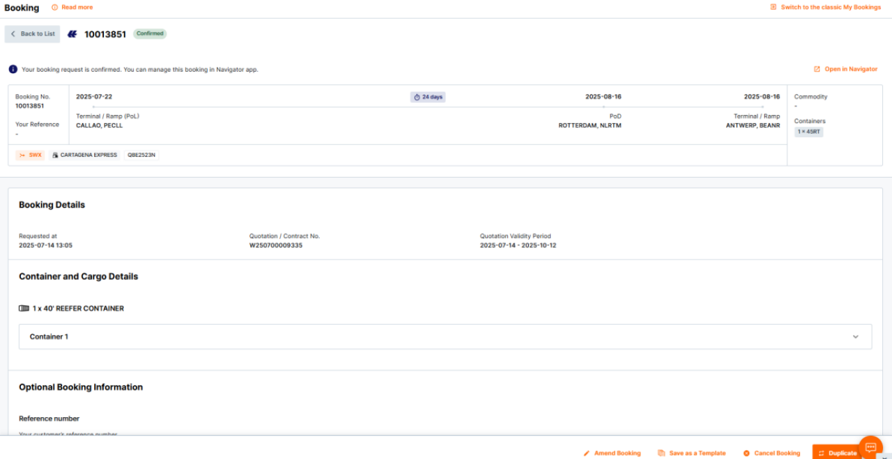 User Guide: My Bookings - Hapag-Lloyd