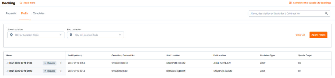 User Guide: My Bookings - Hapag-Lloyd