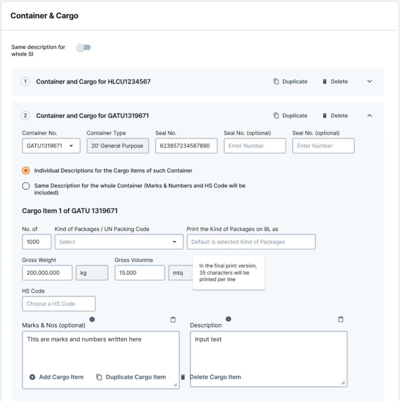 User Guide: Shipping Instructions - Hapag-Lloyd