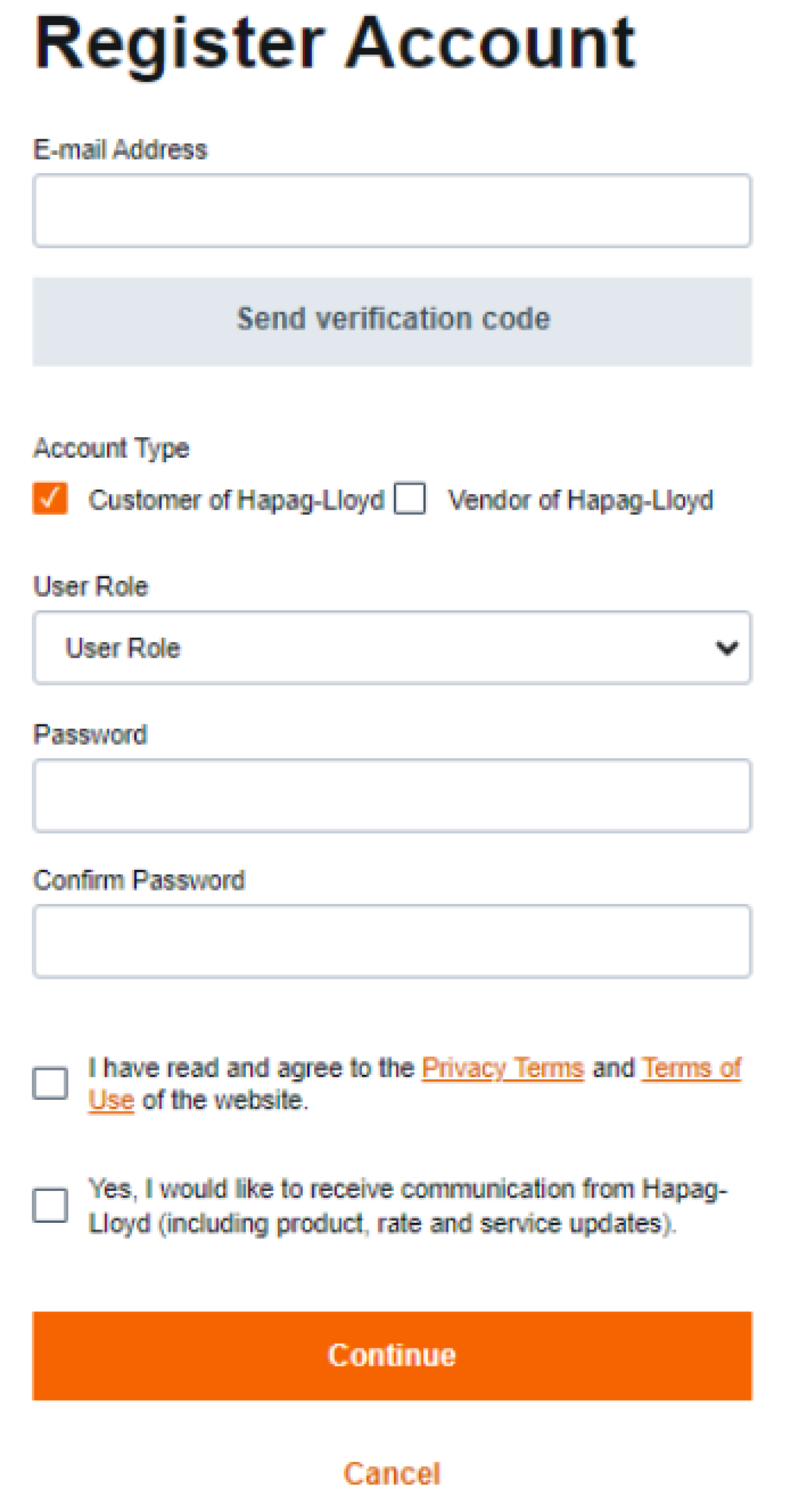 User Guide: Registration - Hapag-Lloyd