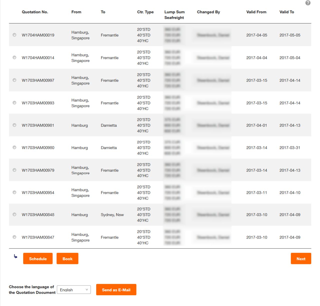 User Guide: My Quotations - Hapag-Lloyd