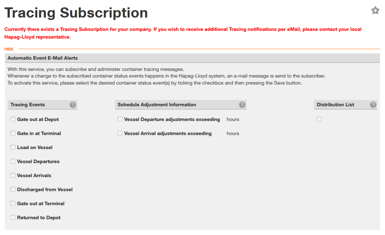 User Guide: Tracing Subscription - Hapag-Lloyd