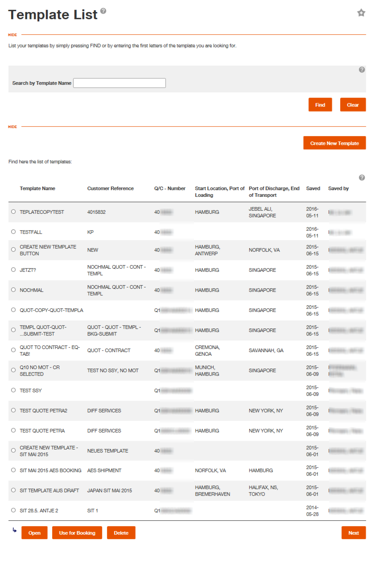 User Guide: Template List - Hapag-Lloyd