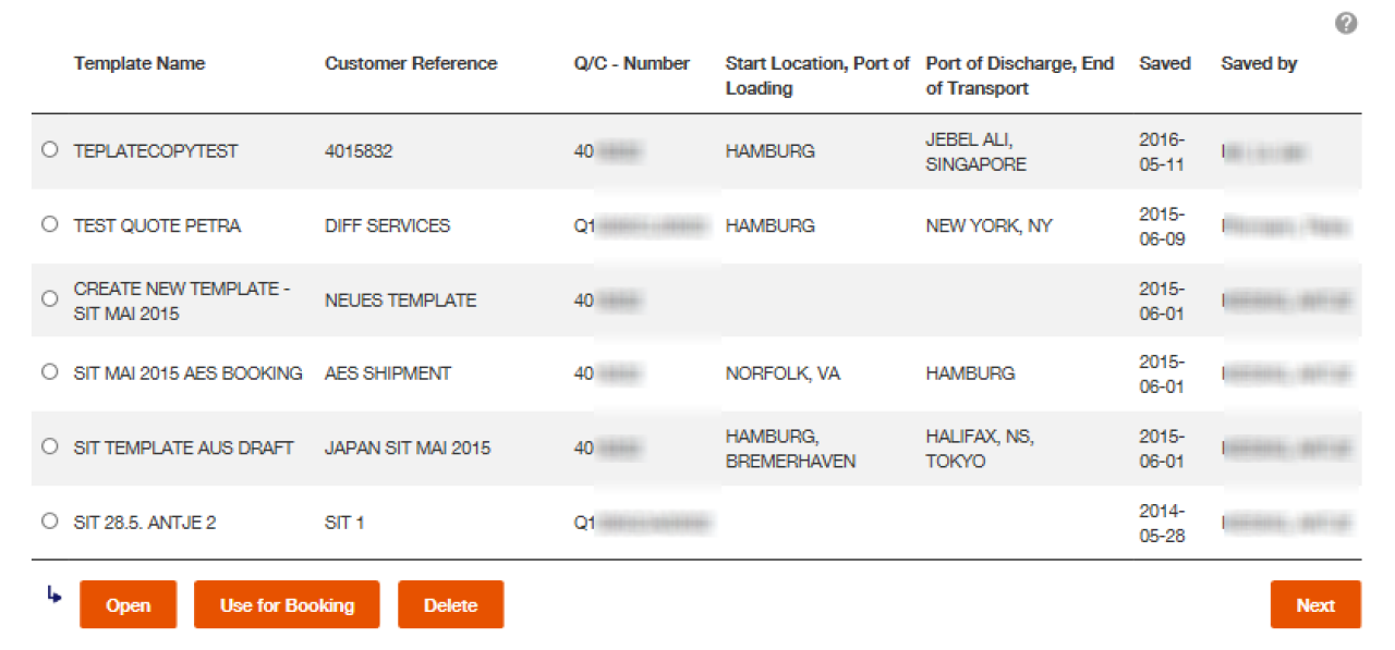 User Guide: Template List - Hapag-Lloyd