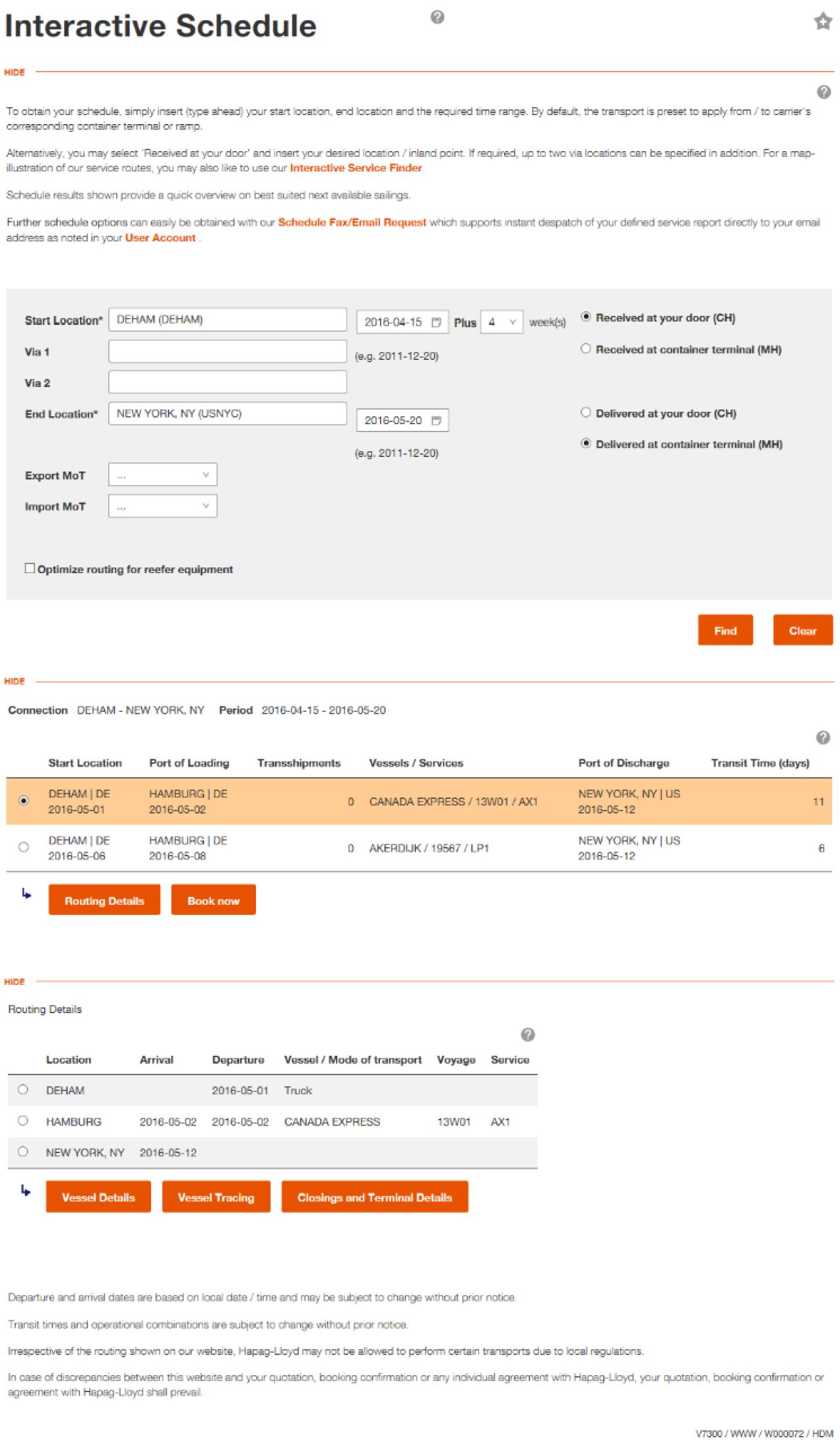 User Guide: Interactive Schedule - Hapag-Lloyd