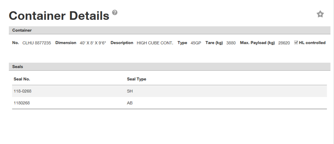 User Guide: Container details - Hapag-Lloyd