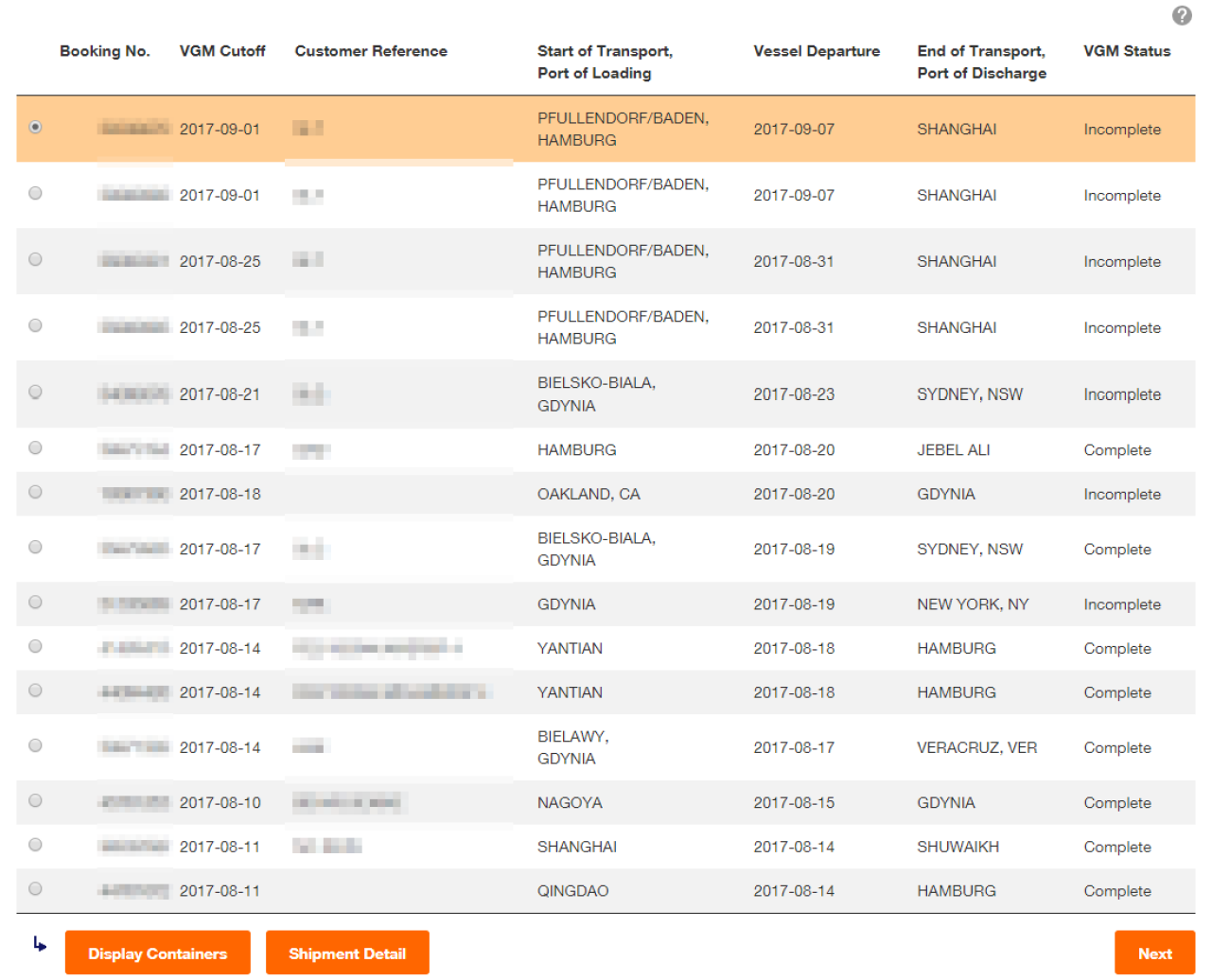 User Guide: webVGM - Hapag-Lloyd