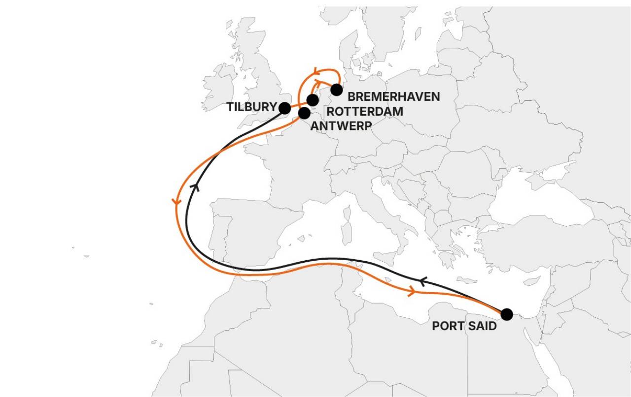Here's a rotation update for our East Med Express (EME) - Hapag-Lloyd
